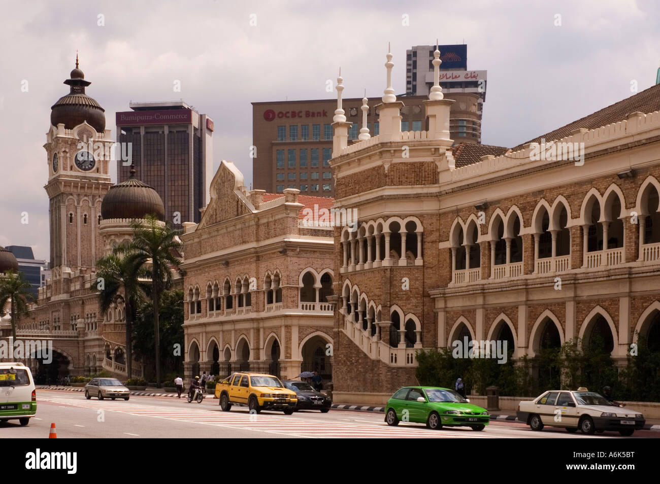 Colourful colonial buildings opposite Merdaka Square in Kuala Lumpur ...