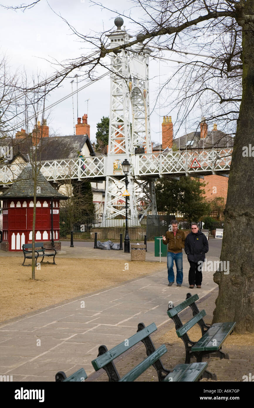Chester suspension bridge from the Groves Stock Photo - Alamy
