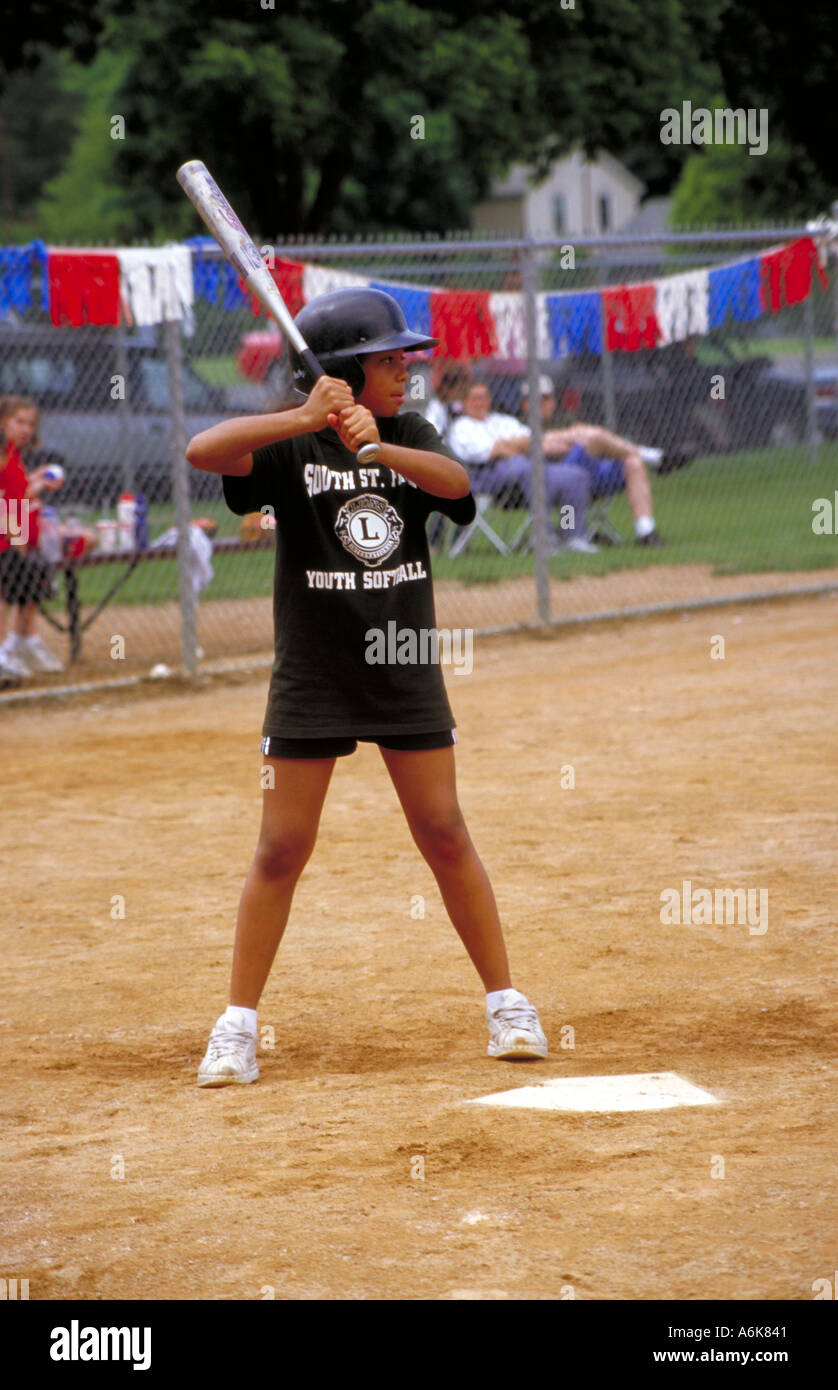 Girl softball batter hi-res stock photography and images - Alamy