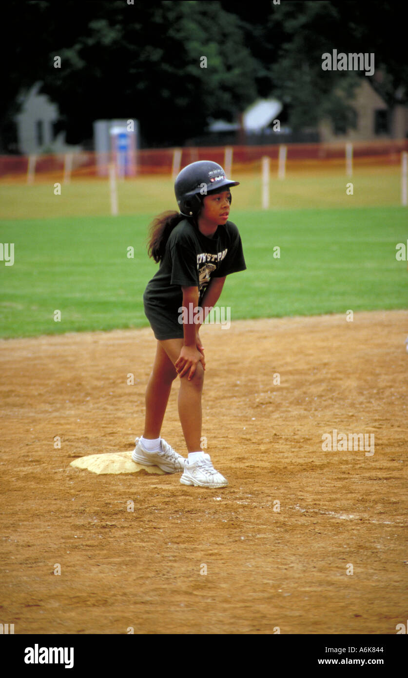 Runner Girls Softball Stock Photo - Alamy