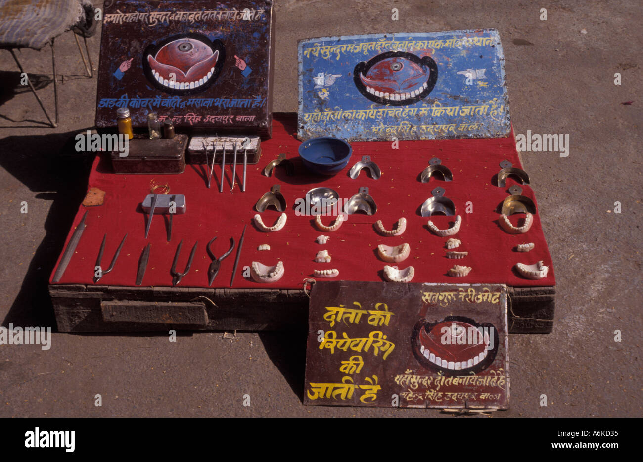 Dentists street stall Udaipur India Stock Photo - Alamy