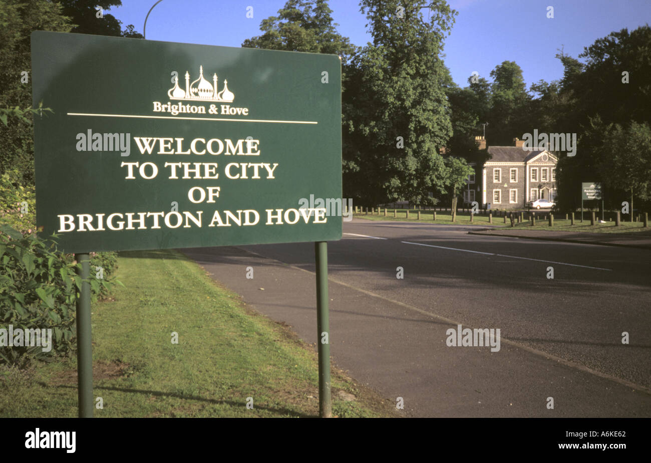 Welcome to the City of Brighton and Hove Sign at Patcham Brighton East ...