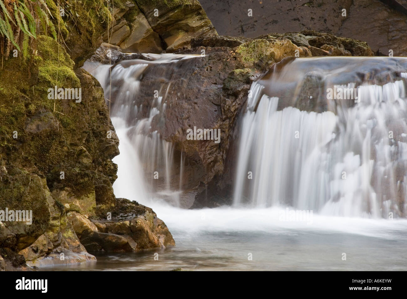 Waterfall and stream Stock Photo - Alamy
