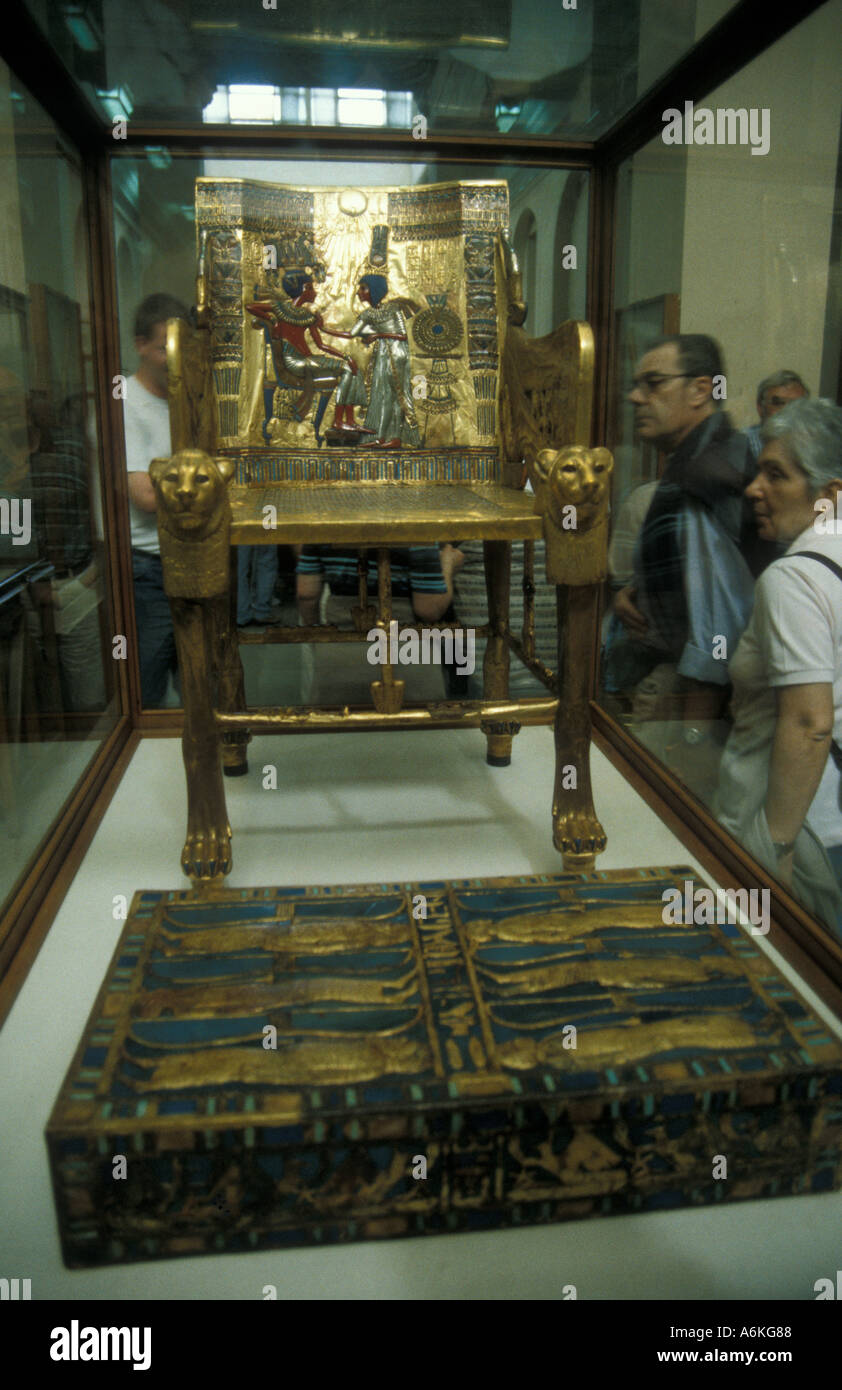 Egypt Cairo Museum Throne of Tutankhamen Stock Photo - Alamy
