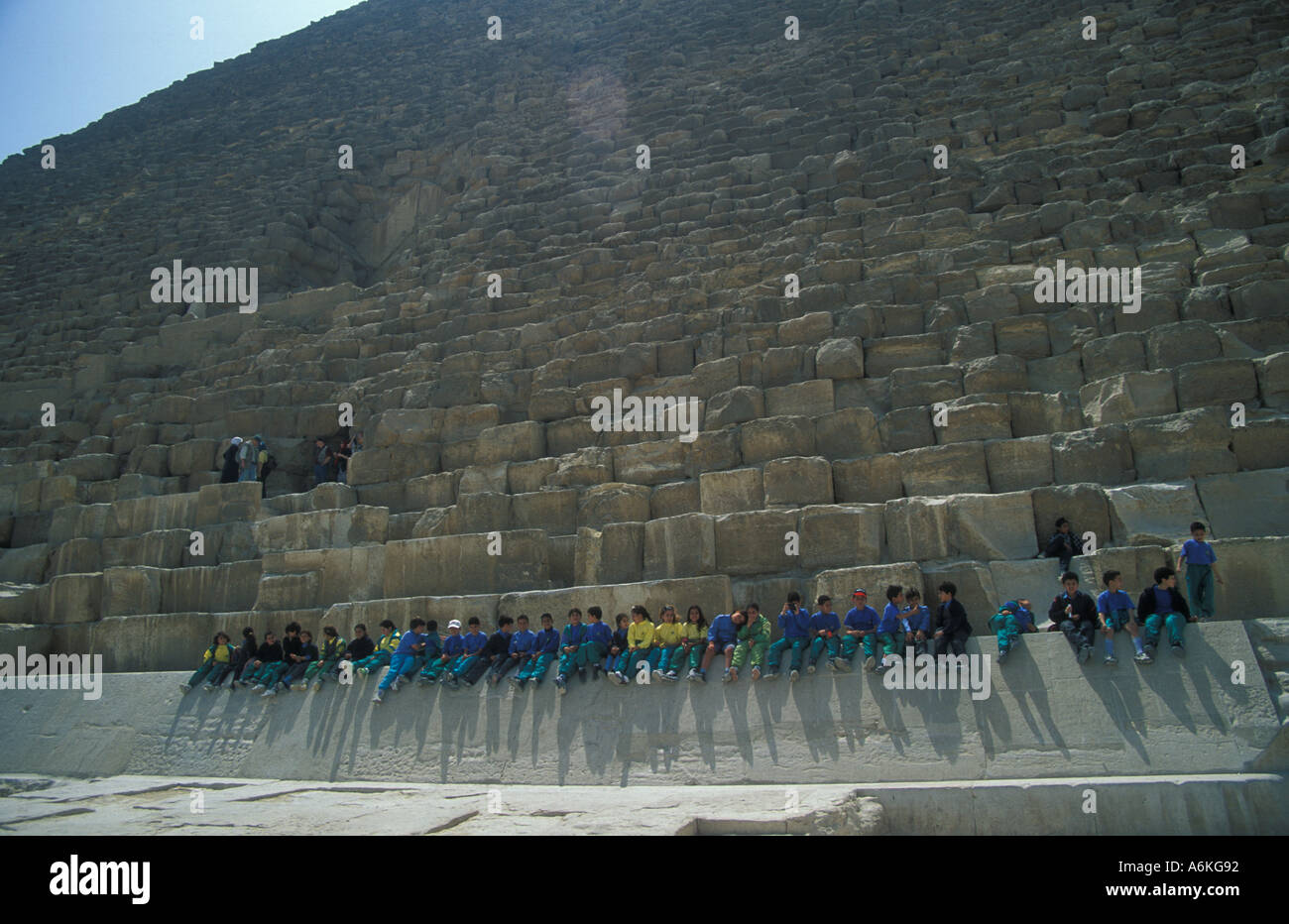 School children visiting the great Pyramid Cheops Cairo Stock Photo - Alamy