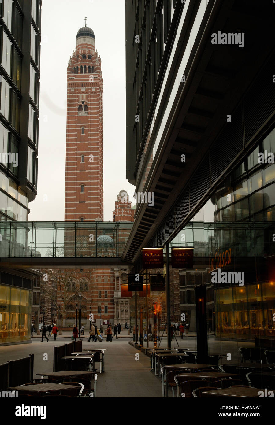 Westminster Cathedral seen from Cardinal Place, Victoria, London Stock ...
