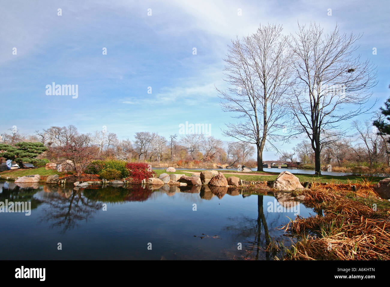 Scenic Garden View in Fall Stock Photo - Alamy