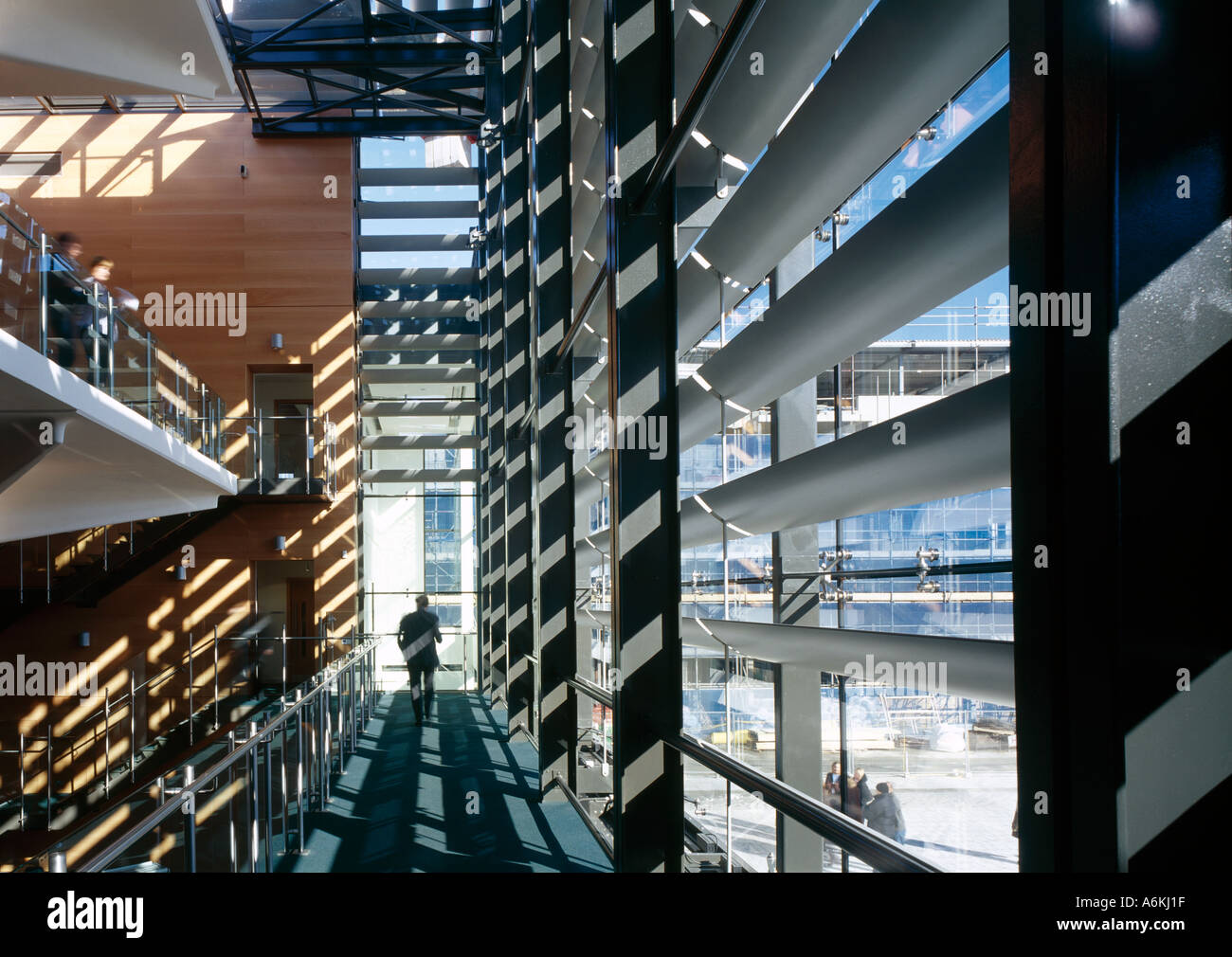 Jubilee Library, Brighton, England. Mezzanine walkway. Architect Stock ...