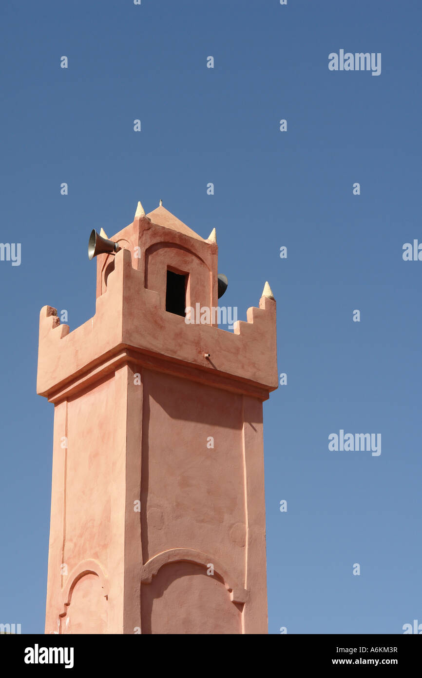 The minaret of the small mosque of Tin Mal (High Atlas region, Morocco ...