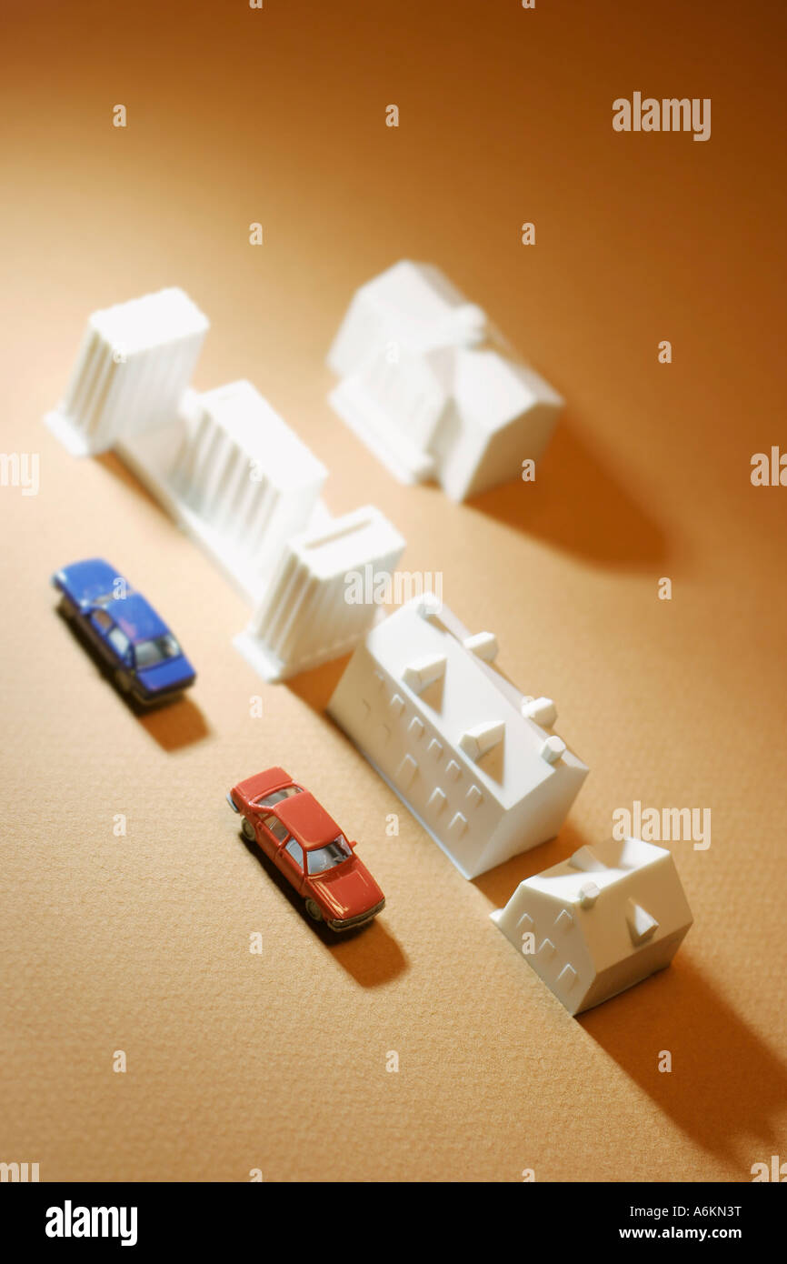Miniature Cars and Buildings Stock Photo - Alamy