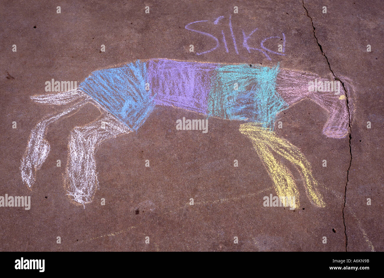 Chalk drawing picture dog outline hi-res stock photography and images ...