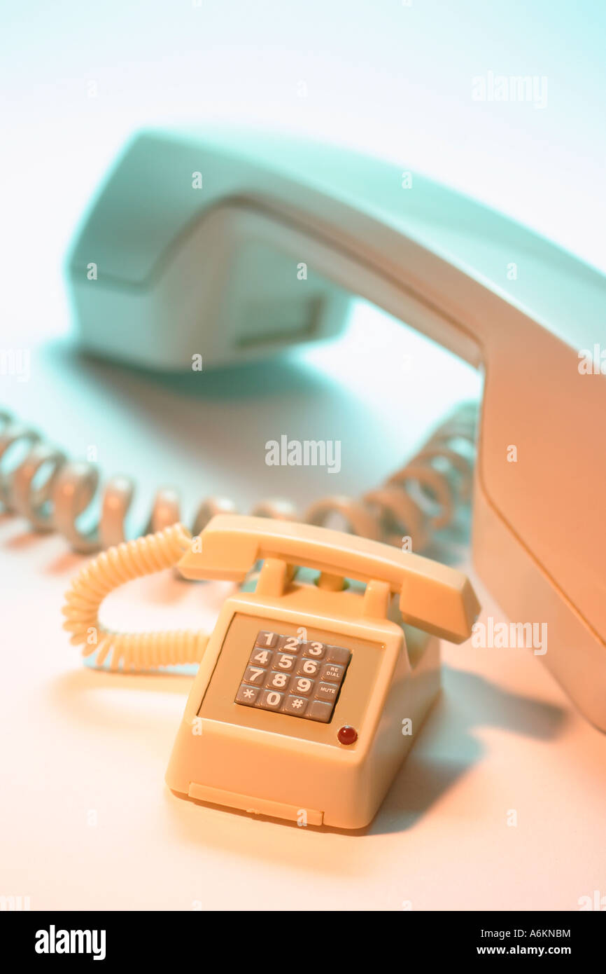 Telephone Handset and Miniature Phone Stock Photo - Alamy