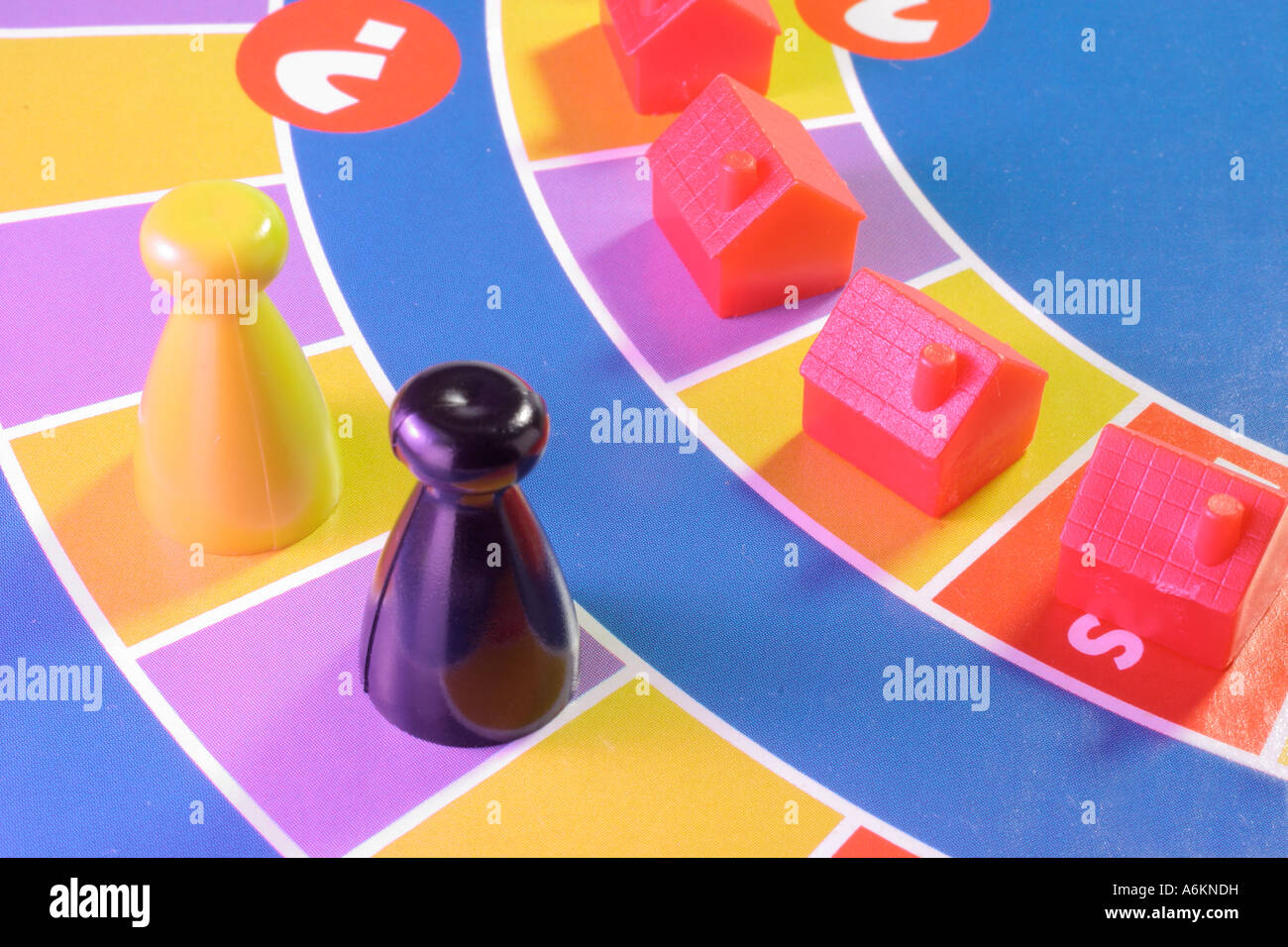 Miniature Houses on Board Game Stock Photo - Alamy