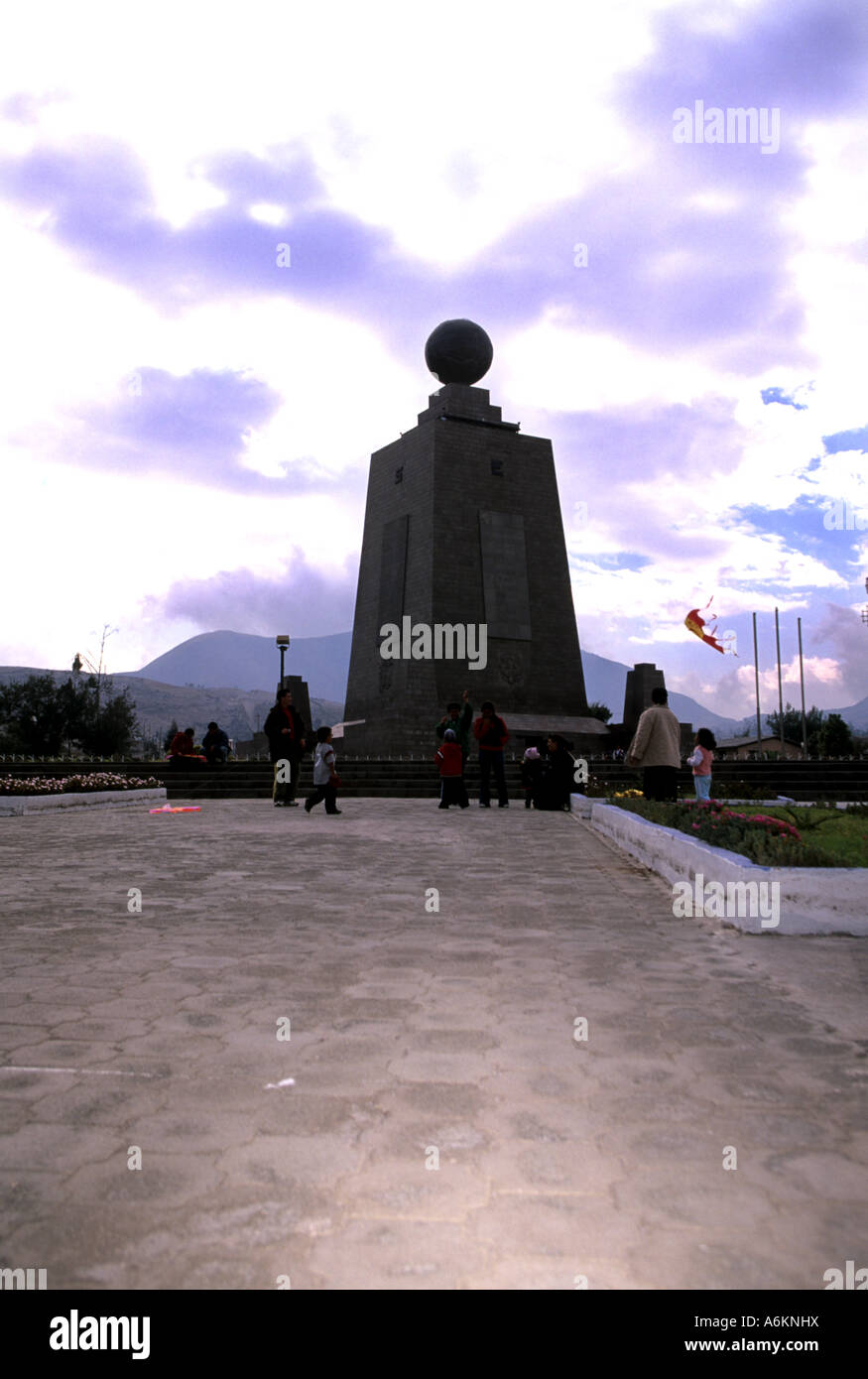 Mitad del Mundo monument at the Equator near city of Quito Ecuador ...