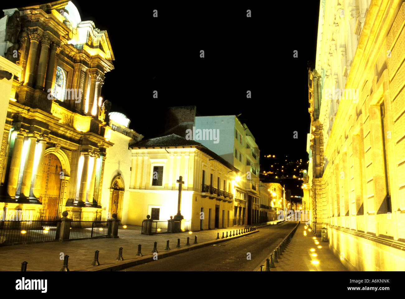 Colonial buildings and exterior of the Basilica near the Plaza de la ...