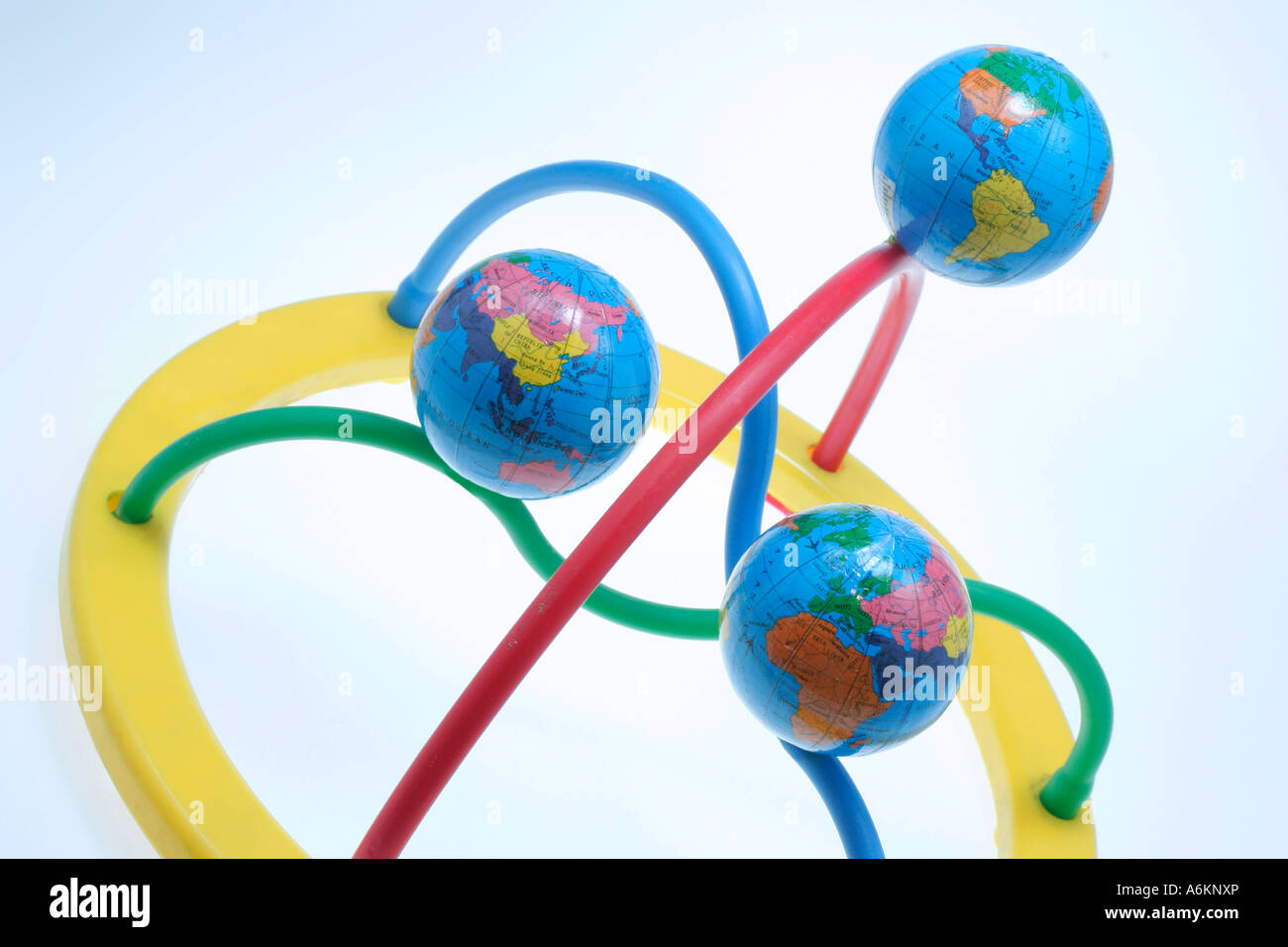 Toy Roller Coaster with Mini Globes Stock Photo - Alamy
