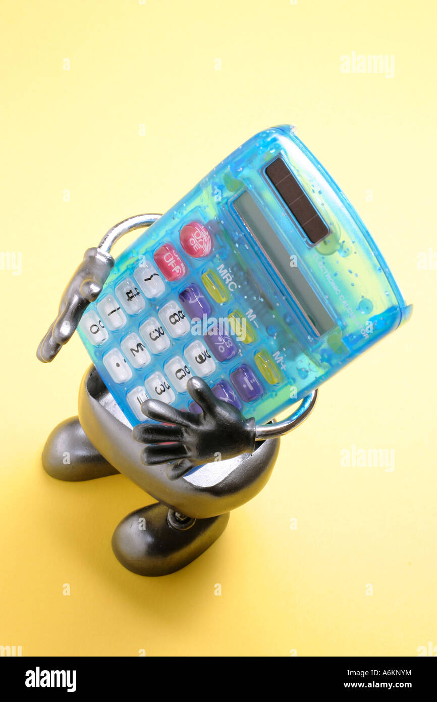 Calculator on Phone Holder Stock Photo - Alamy