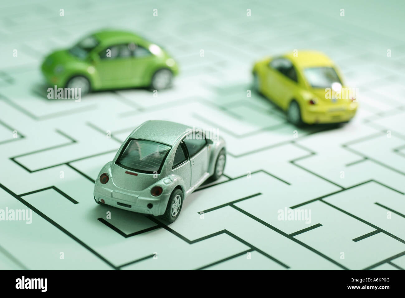 Miniature Cars on Maze Stock Photo - Alamy