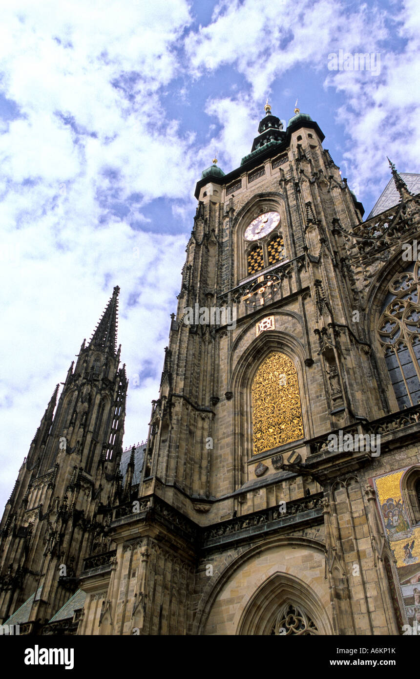 Exterior of the Gothic St Vitus Cathedral within the Prague Castle ...