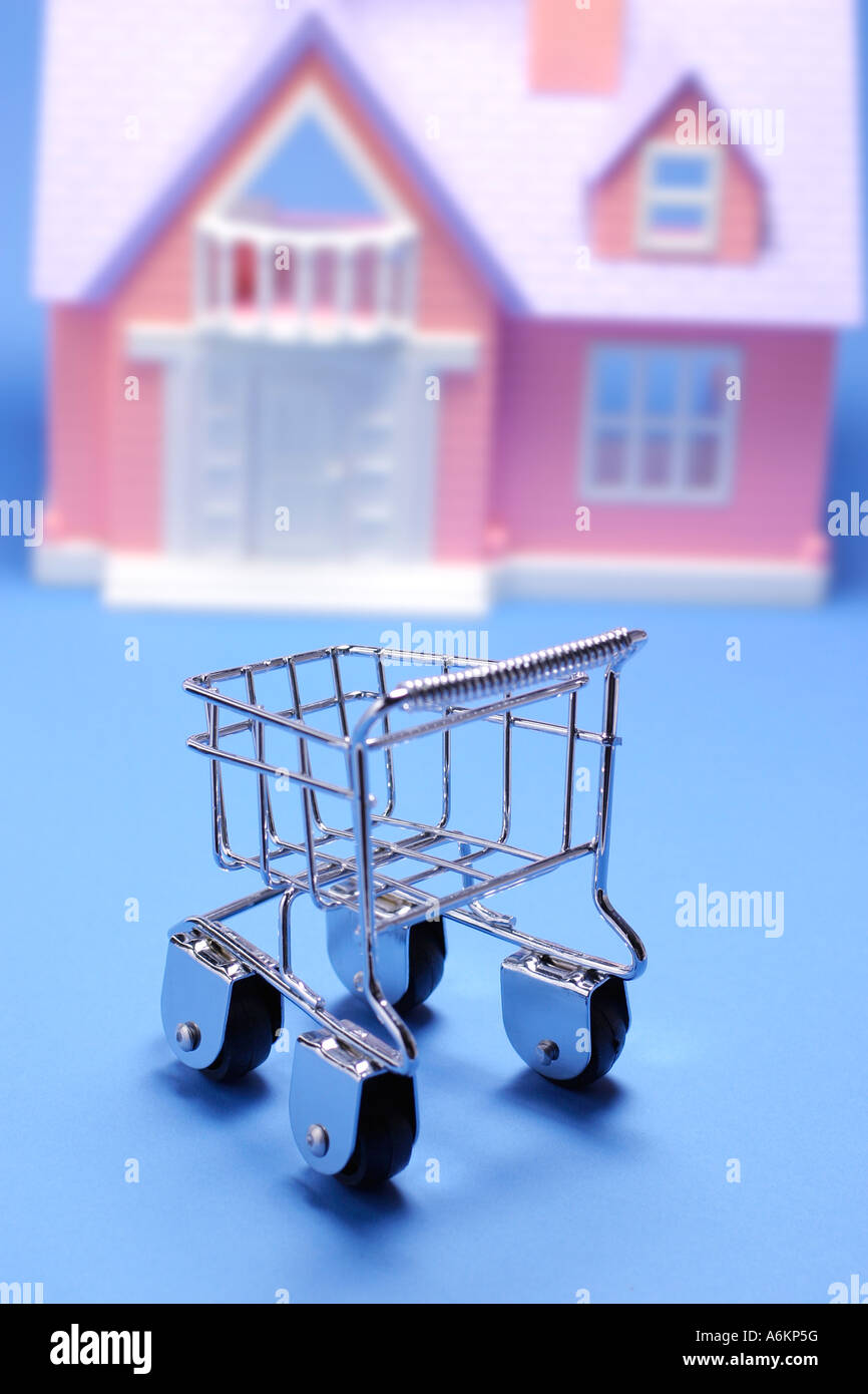 Miniature Trolley and House Stock Photo - Alamy