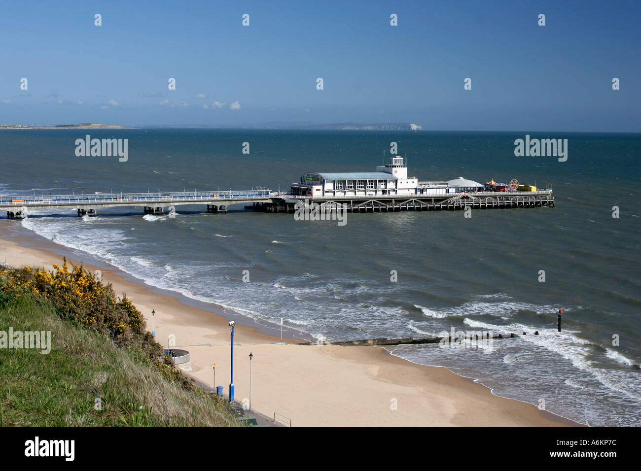 Bournemouth Pier and West Beach, Poole Bay, Dorset, England, UK Stock ...