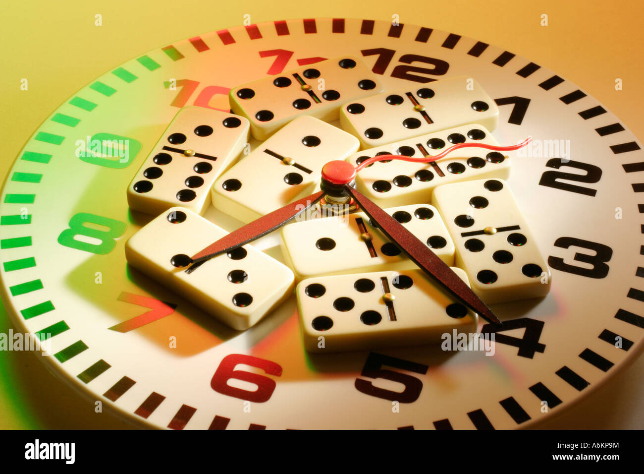 Dominoes on Clock Stock Photo - Alamy