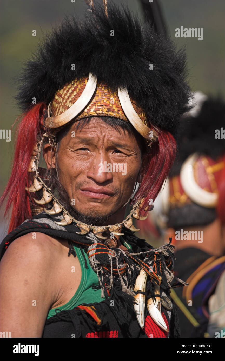 MYANMAR Sagaing Division Lahe village Naga New Year Festival Naga man ...