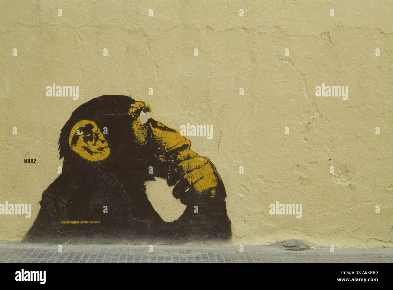 Graffiti of chimpanzee on wall Stock Photo - Alamy