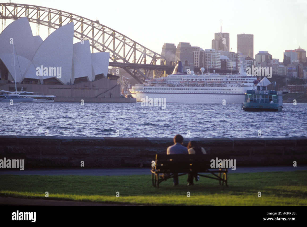 A romantic view on Sydney Harbour Stock Photo - Alamy