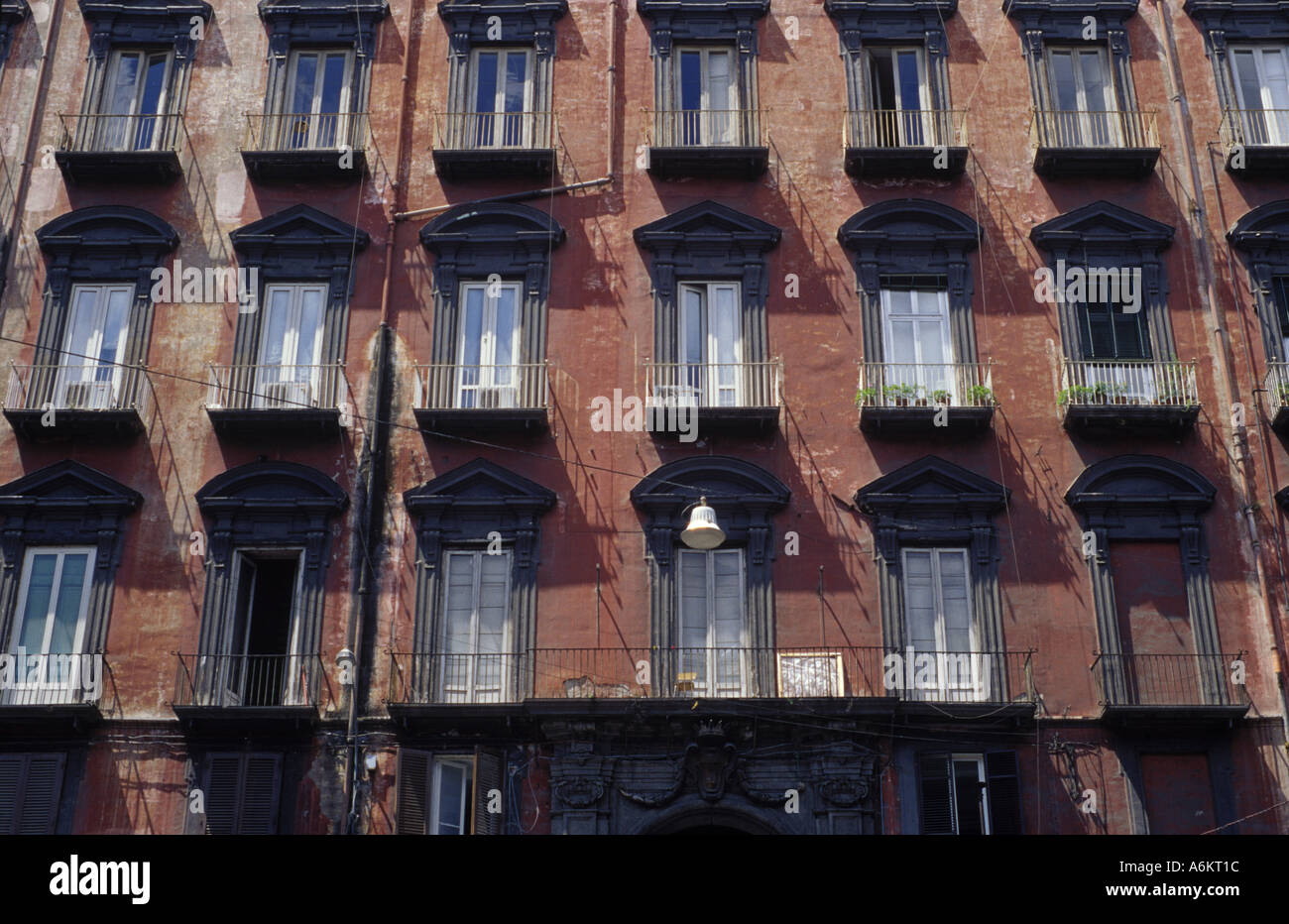 building facade in Naples Italy Stock Photo - Alamy