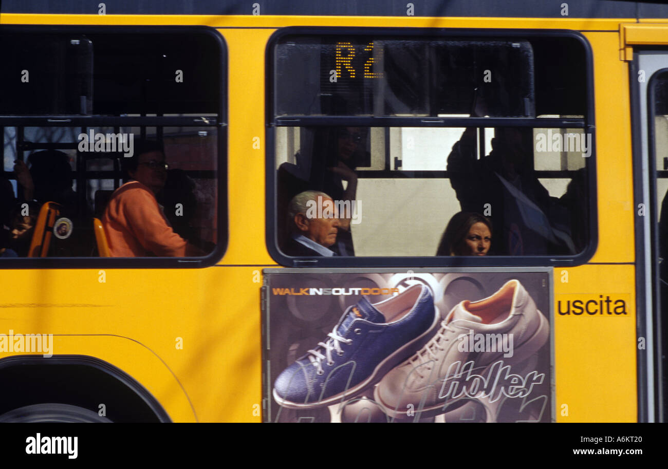 A public transport bus in Rome Italy Stock Photo - Alamy