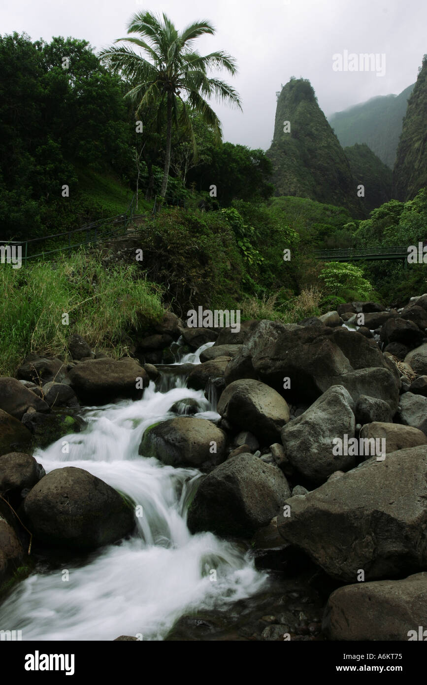 Iao valley with needle and stream hi-res stock photography and images ...