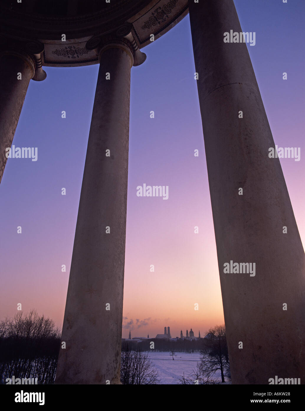 view out of the Monopterus Monopteros Englischer Garten Munich Muenchen ...