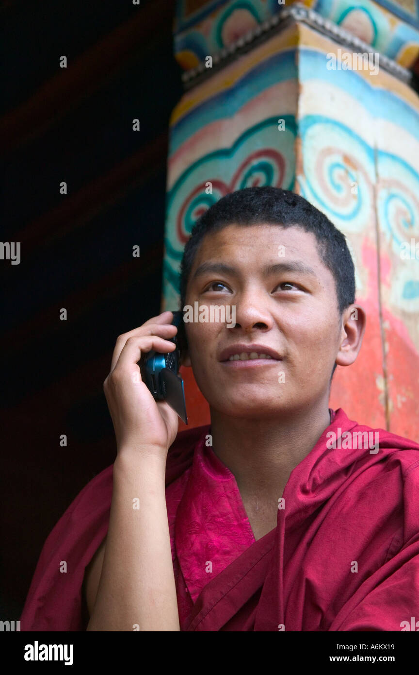 Tibet monk mobile phone hi-res stock photography and images - Alamy