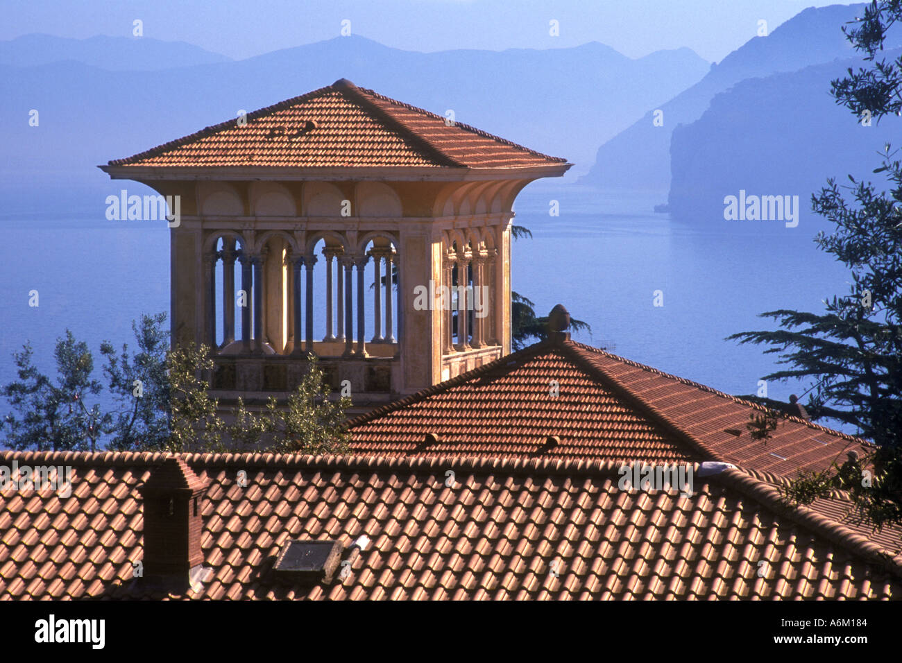 Italian villa with tower along the Sorrento coast Stock Photo - Alamy