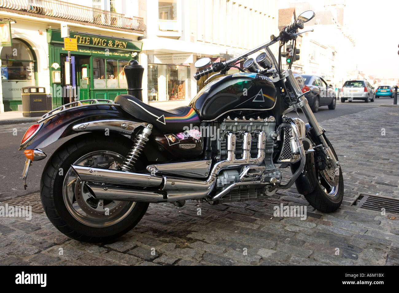 Triumph Rocket III motorbike with 2294cc engine parked in Colchester ...