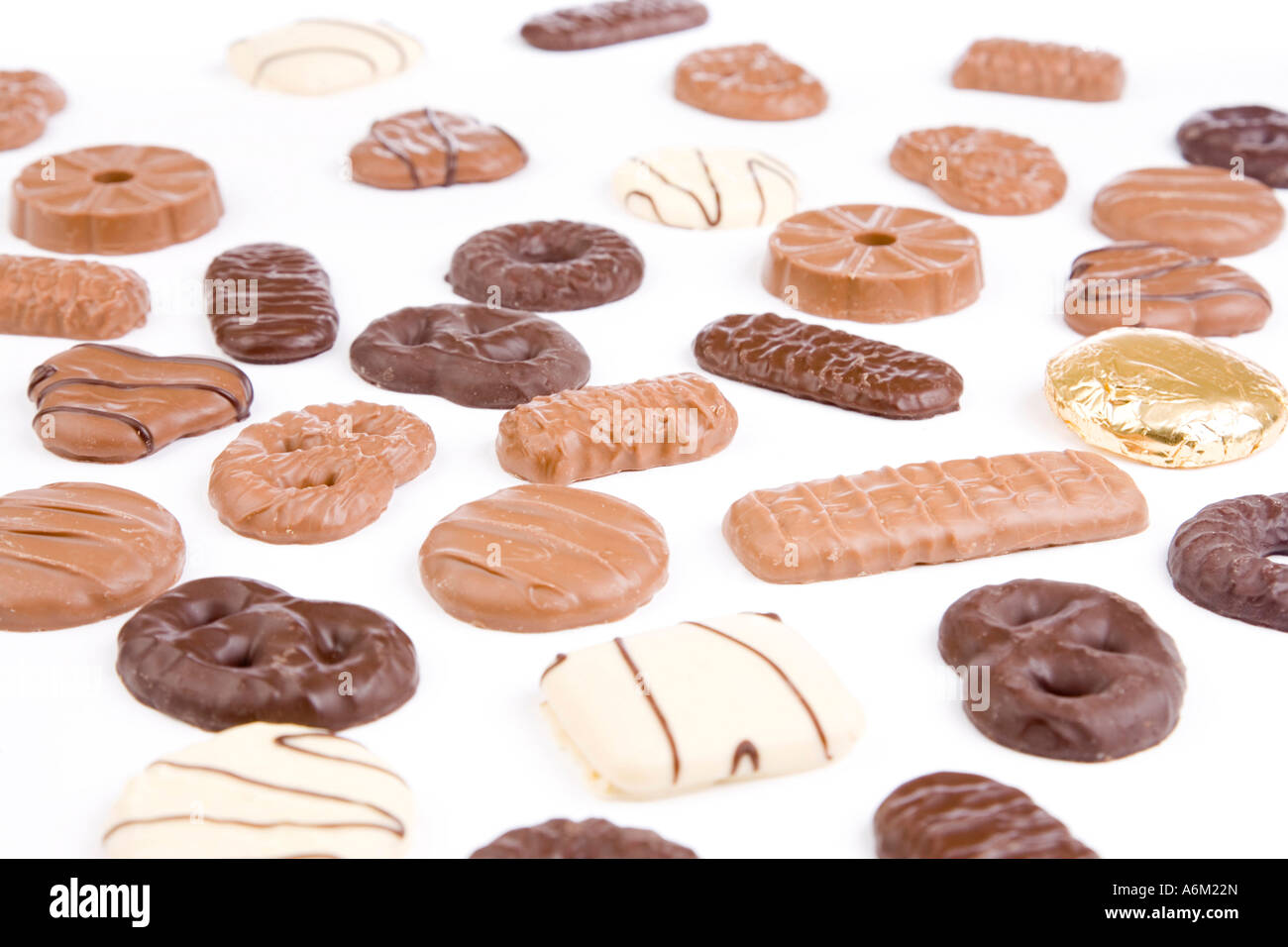assorted chocolate coated biscuits Stock Photo - Alamy