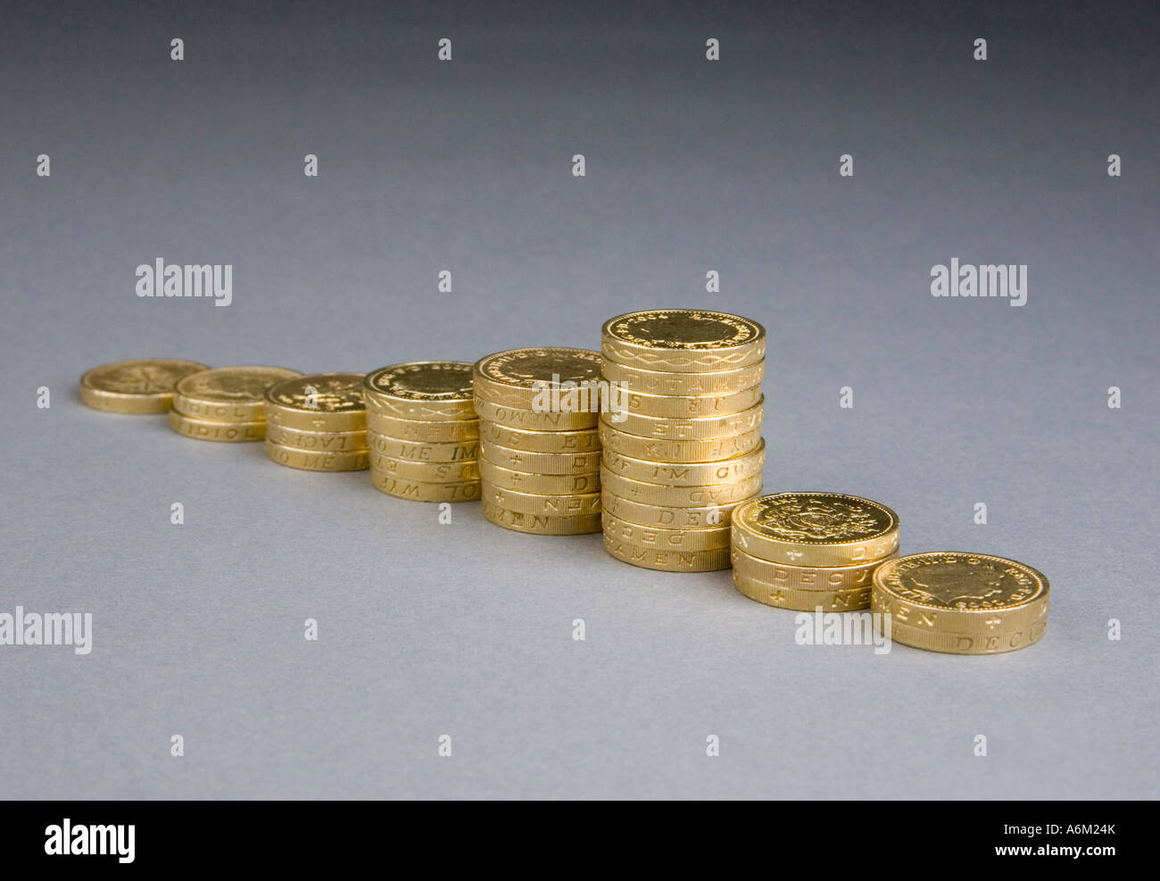 coins arranged to show graphical form Stock Photo - Alamy