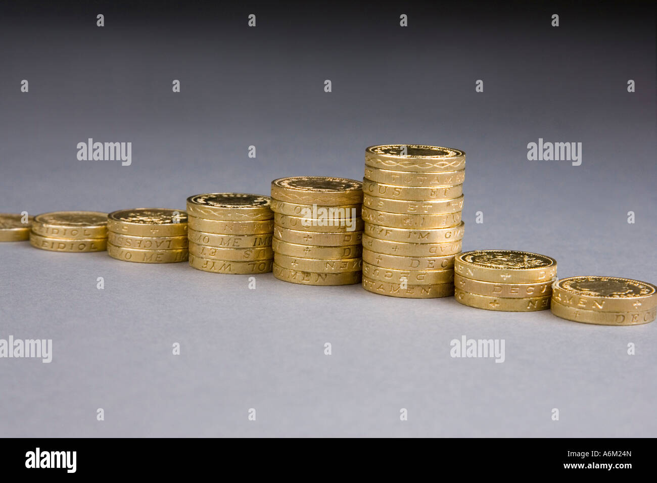 coins arranged to show graphical form Stock Photo - Alamy