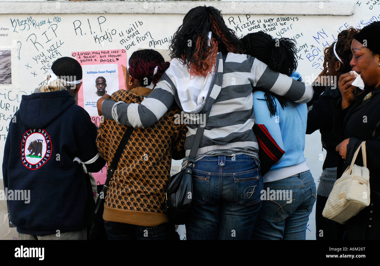 Family and friends of Kodjo Yenga mourning his death in Hammersmith ...