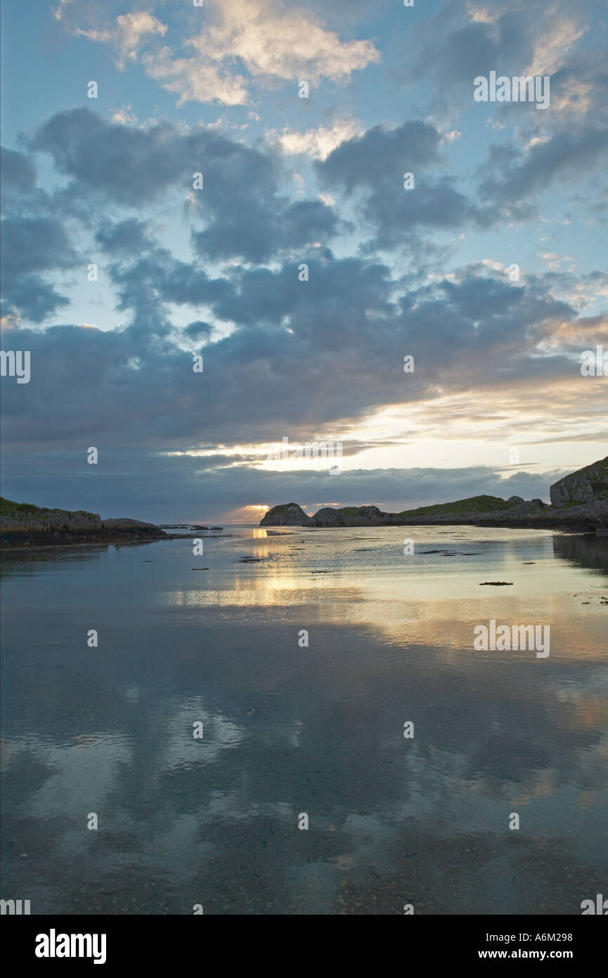 Ross of Mull sunset viewed from Kintra, Isle of Mull, Scotland Stock ...