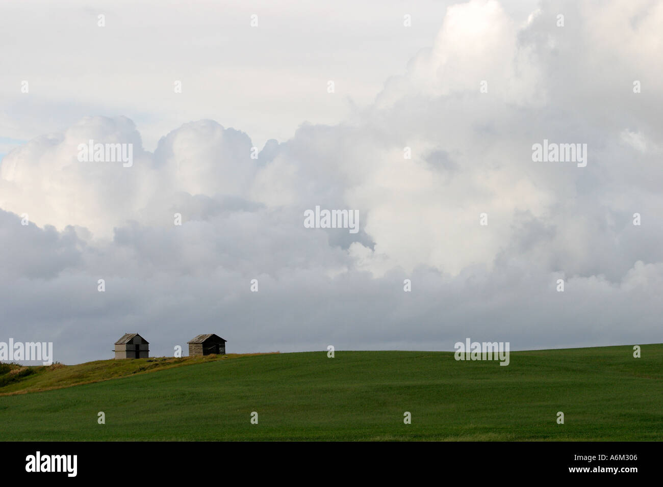 Two lone buildings on Prairies in scenic Saskatchewan Canada Stock ...