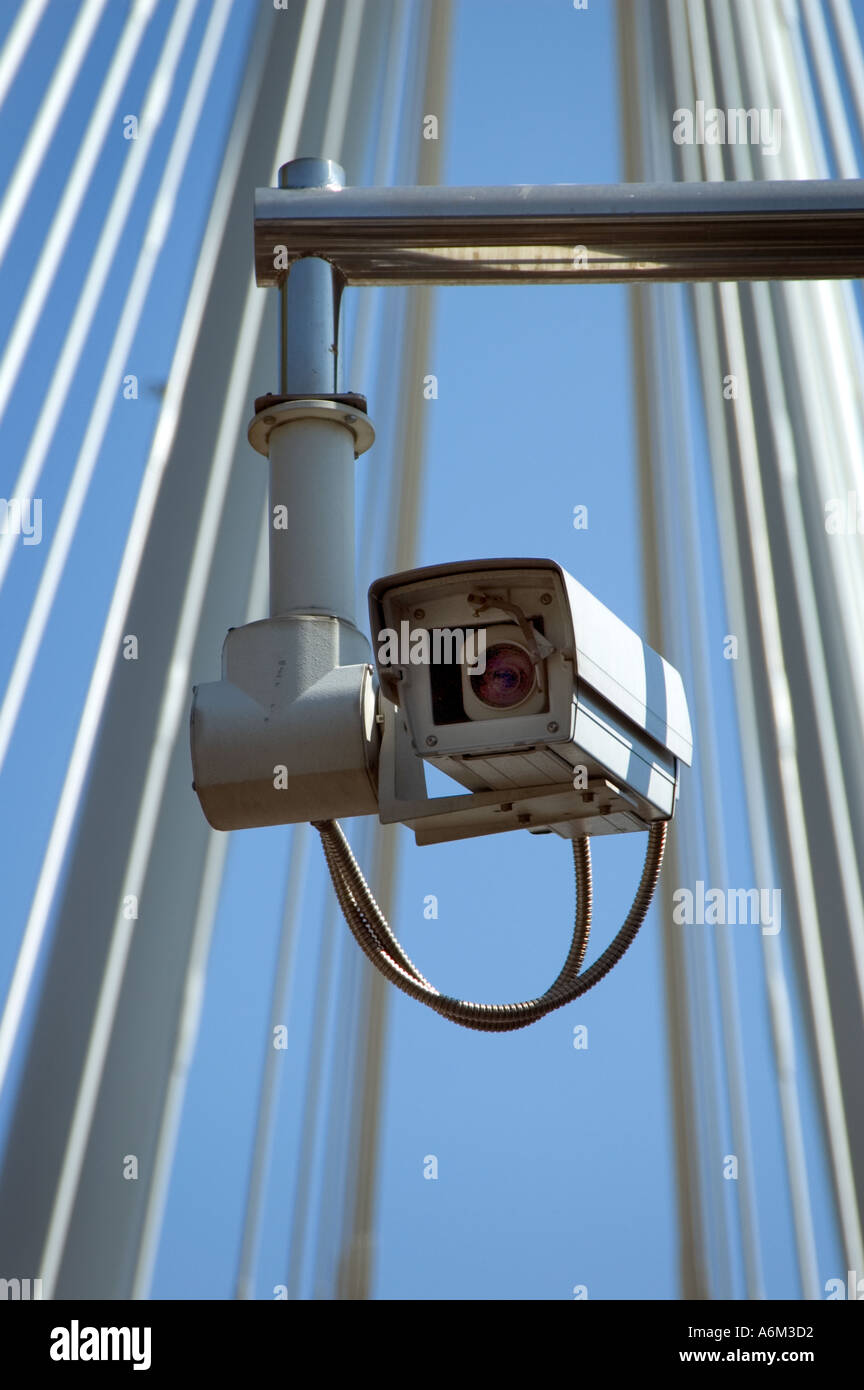 CCTV security surveillance camera Hungerford bridge Central London ...