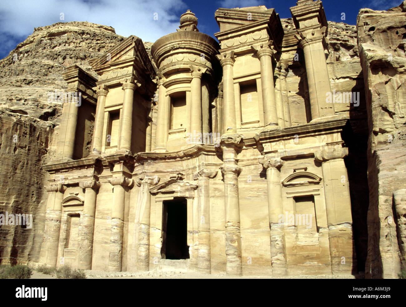 Monastery facade at Petra Stock Photo - Alamy