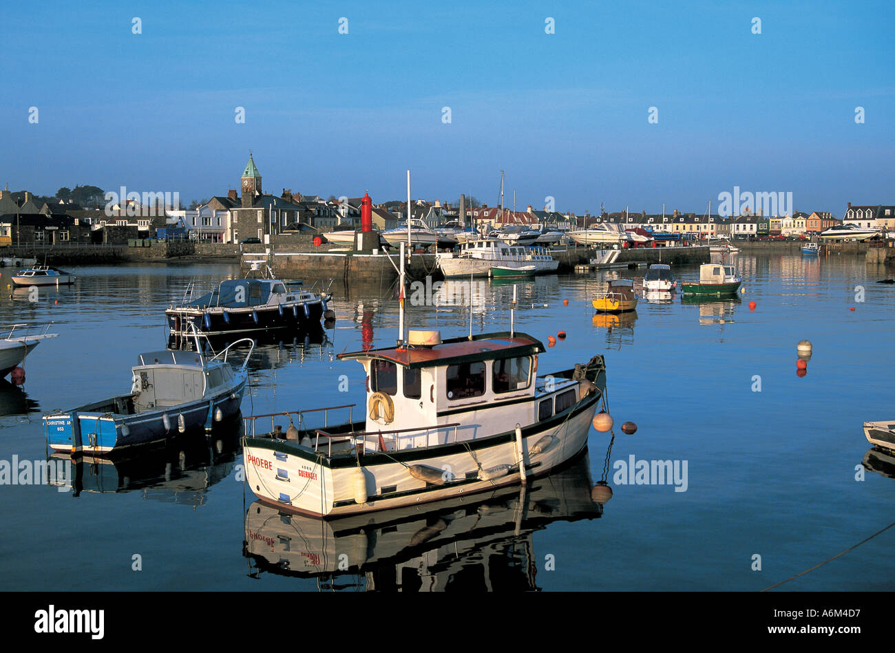 Boats in harbour at St Peter Port Stock Photo - Alamy