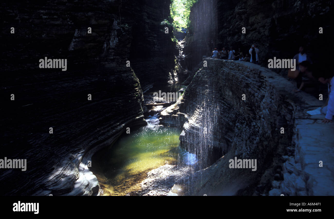 Pathway at Watkins Glenn Water Falls Stock Photo - Alamy