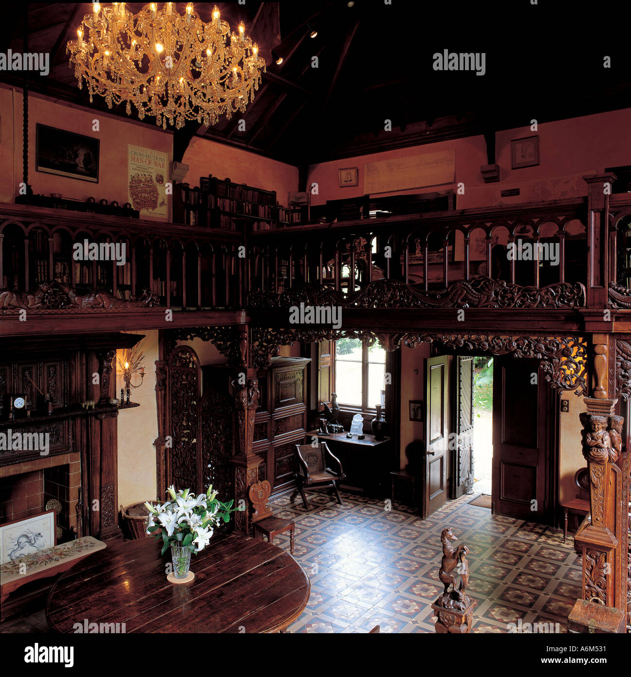 The Entrance hall of Sausmarez Manor Stock Photo - Alamy