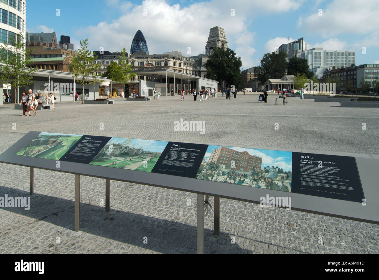 Tower Hill remodelled approach area and information panels close to ...