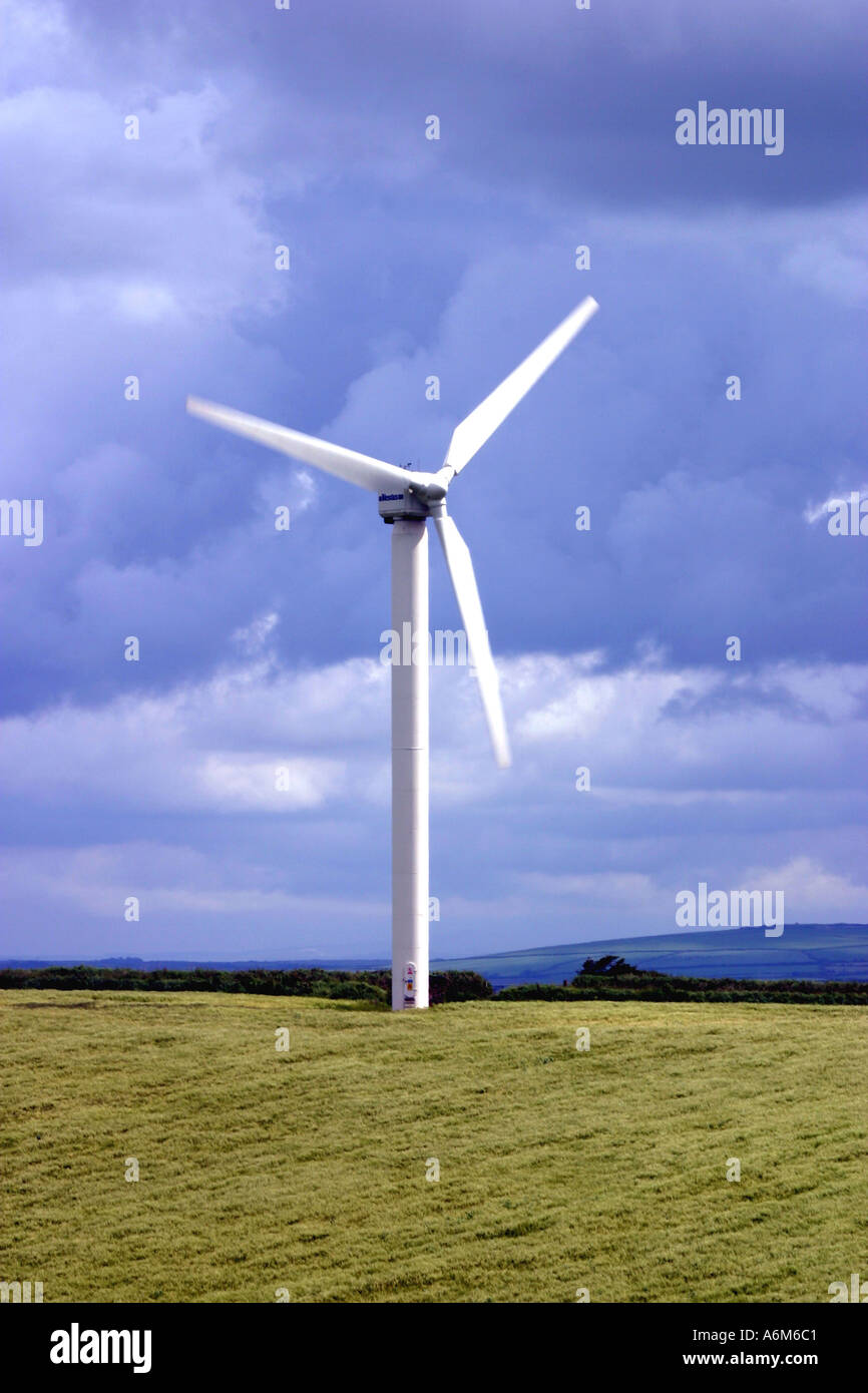 Wind Turbine Cornwall UK Stock Photo - Alamy