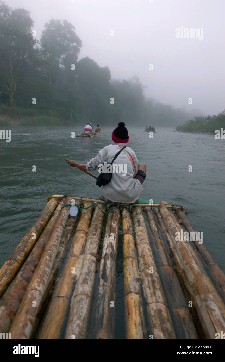 THAILAND Mae Hong Son Highlands Rafting on river along Burmese Border ...